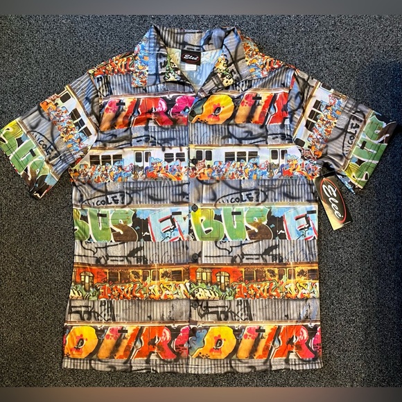 elee | Shirts | Nwt Vtg Elee L Button Upshirt Graffiti Subway Y2k Club ...